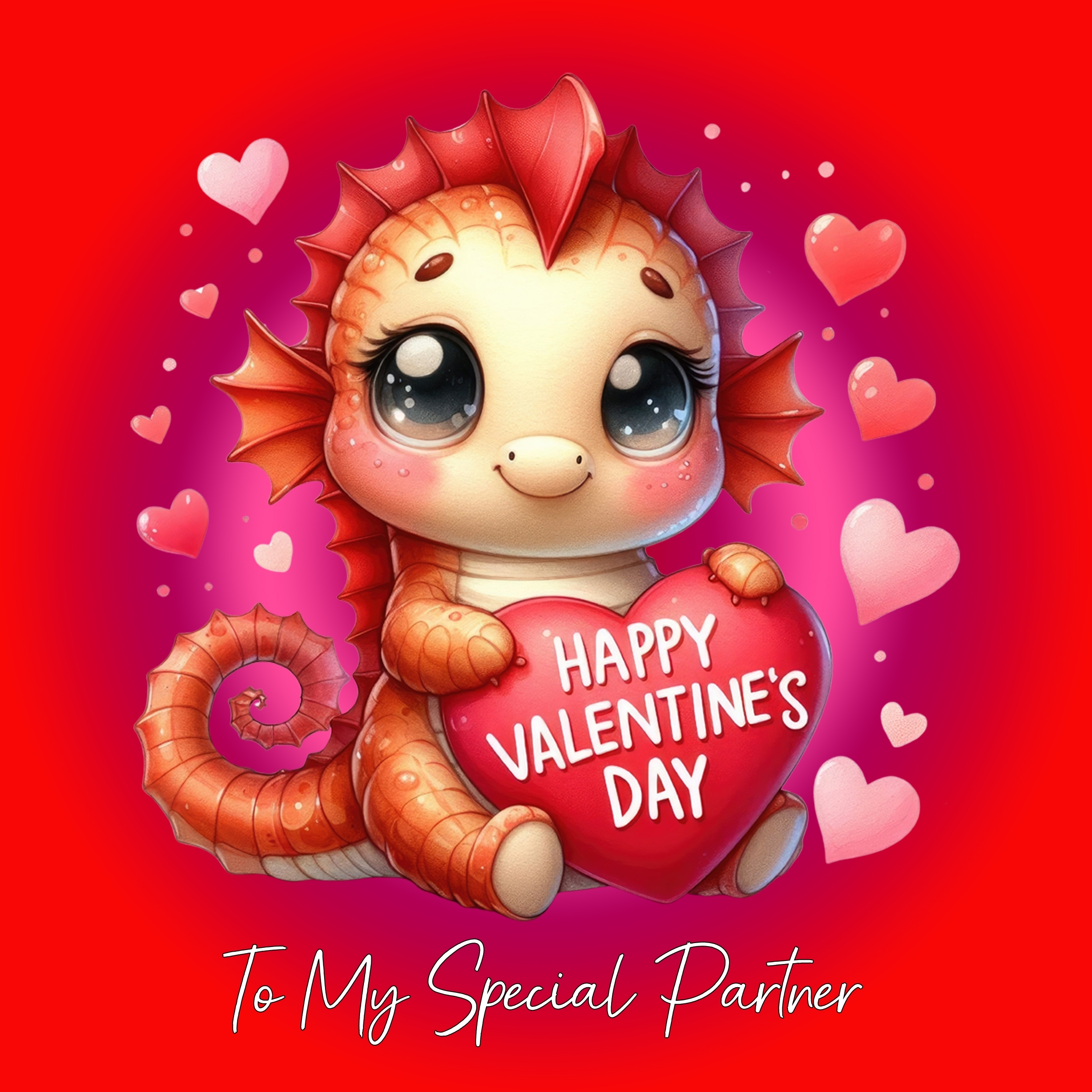 Valentines Day Square Card for Partner (Dragon) - Fat Cat Cards